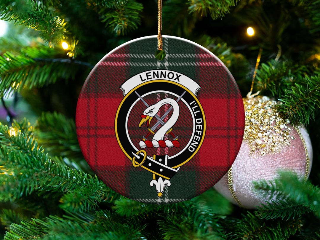 Lennox Clan Tartan Ornament, Scottish Family Crest, Personalized ...