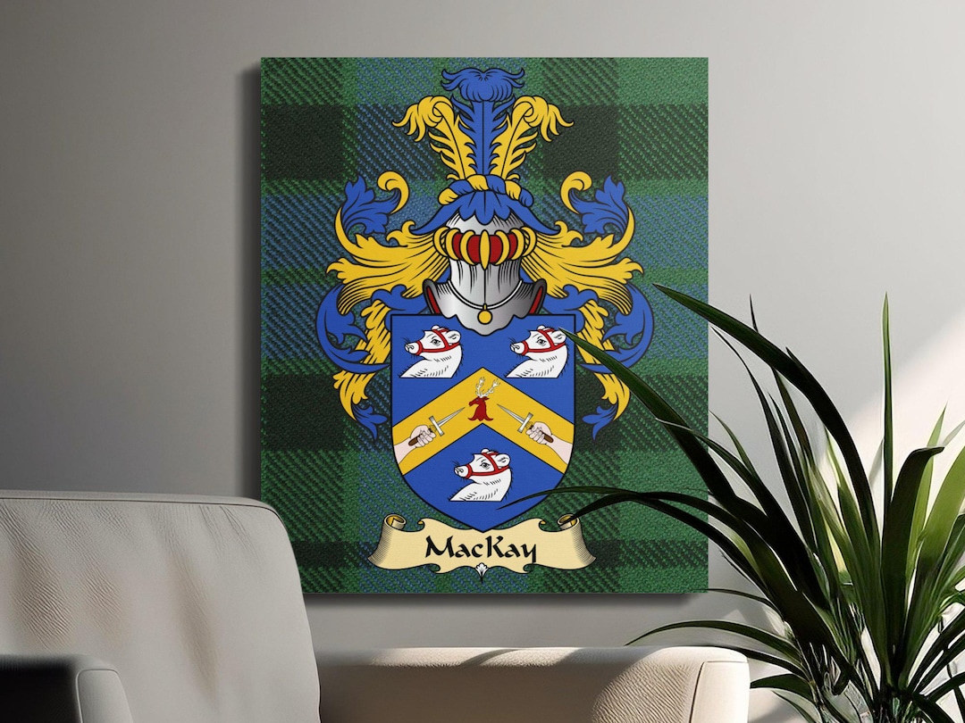 Mackay Scottish Clan Crest Canvas Wrap, Family Heritage Art, Historical ...