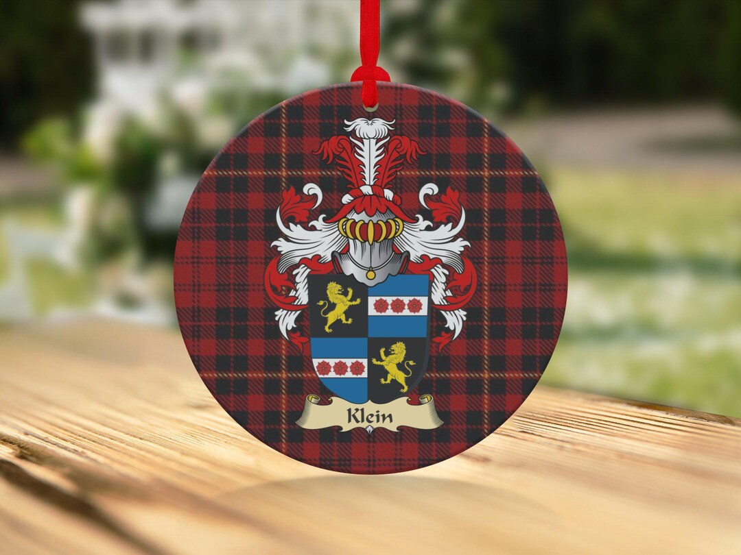 Klein German Surname Coat of Arms Christmas Ornament, Customizable ...