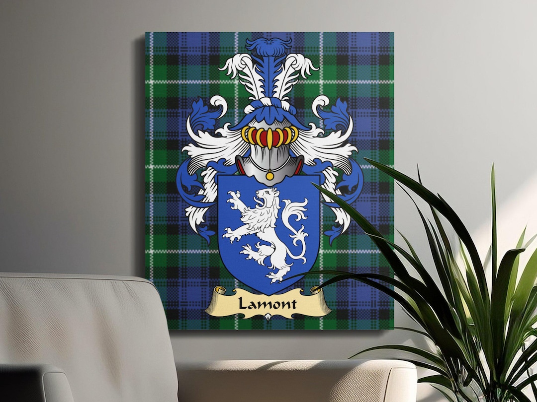 Lamont Clan Tartan Scottish Family Crest, Custom Scottish Clan Wall Art ...