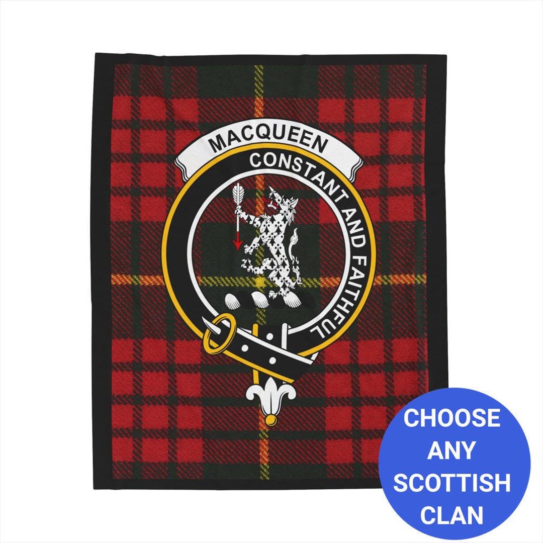 Macqueen Clan Blanket, Personalized Scottish Clan Tartan Blanket, Cozy ...