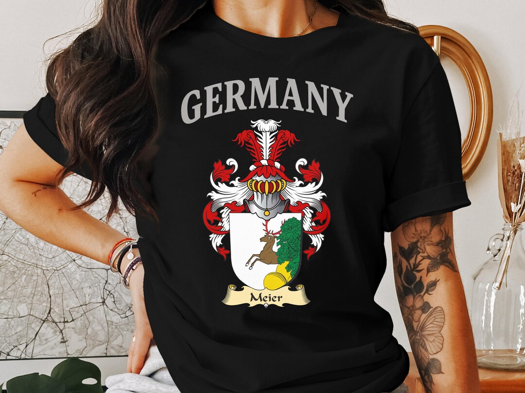 Meier German Coat of Arms T-shirt, Custom Family Crest Tee ...