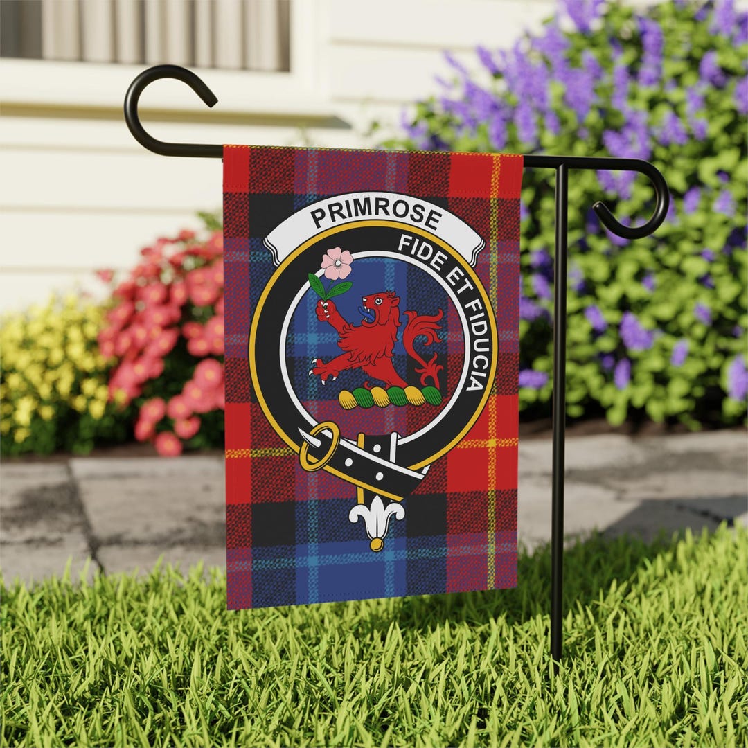 Scottish Clan Primrose Garden Flag Banner, Fide Et Fiducia Highland ...