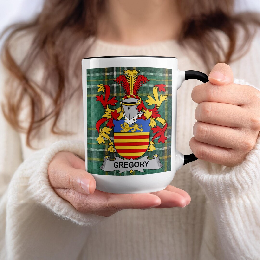 Gregory Irish Coat of Arms Mug, Surname Gift, Family Pride Coffee Mug ...