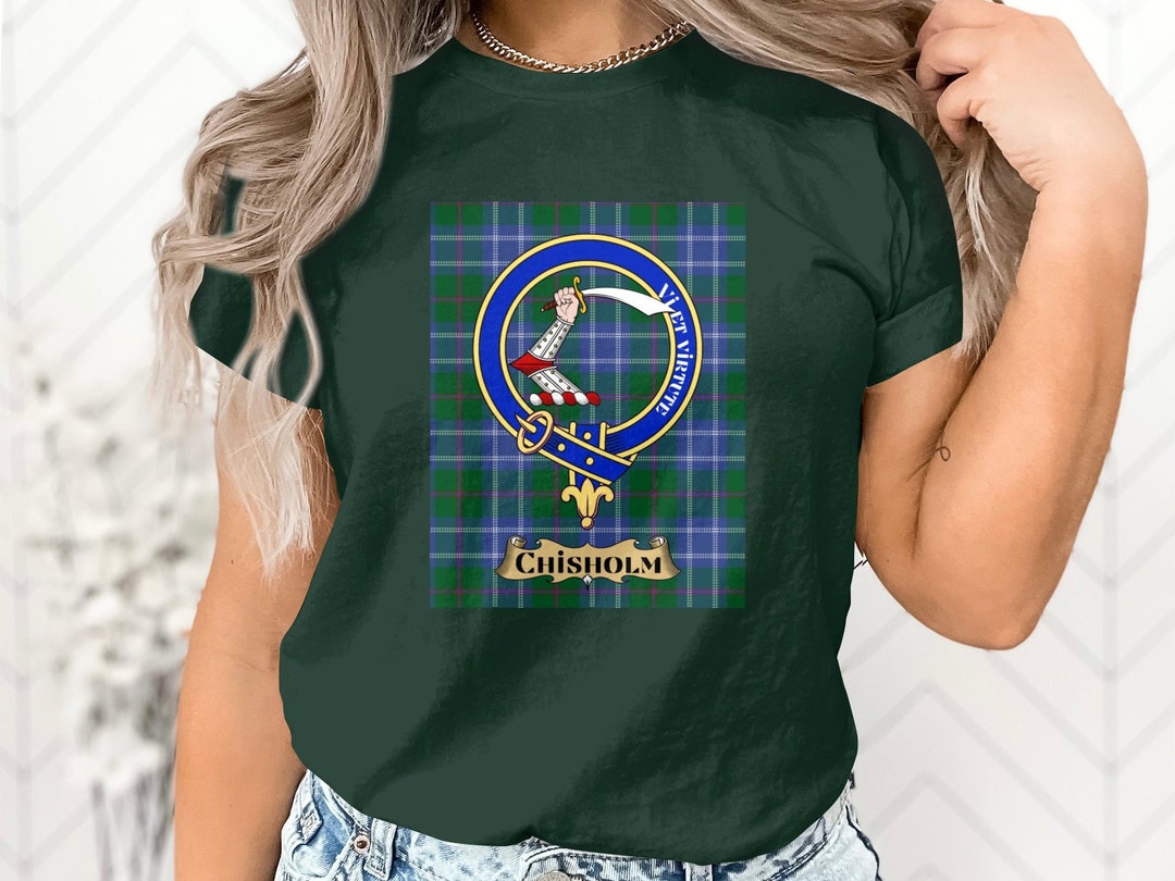 Scottish Chisholm Clan Crest T-shirt, Highland Heritage Family Surname ...