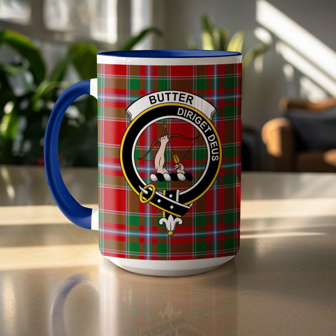 Butter Scottish Clan Crest Tartan Mug, Scottish Gift, Ancestry Mug ...