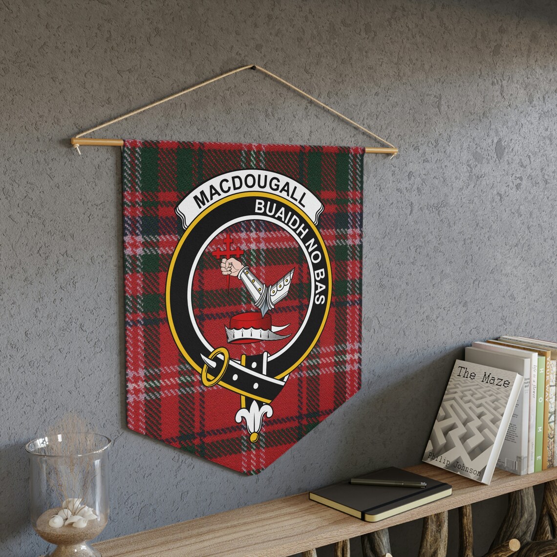 Macdougall Clan Tartan Pennant: Scottish Family Crest Wall Hanging - Etsy