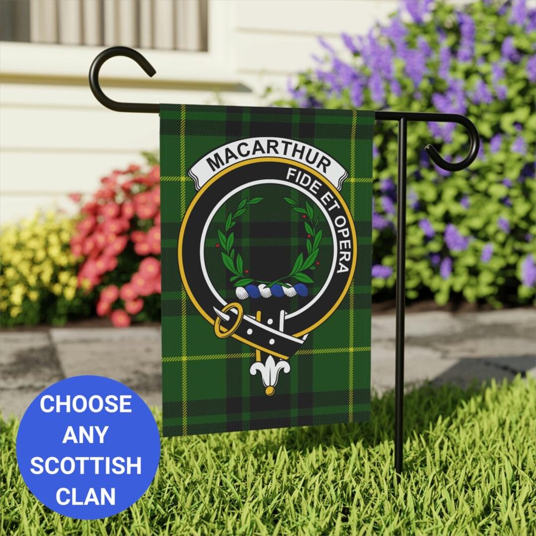 Macarthur Scottish Clan Garden Flag, Tartan Background Flag, Scottish ...