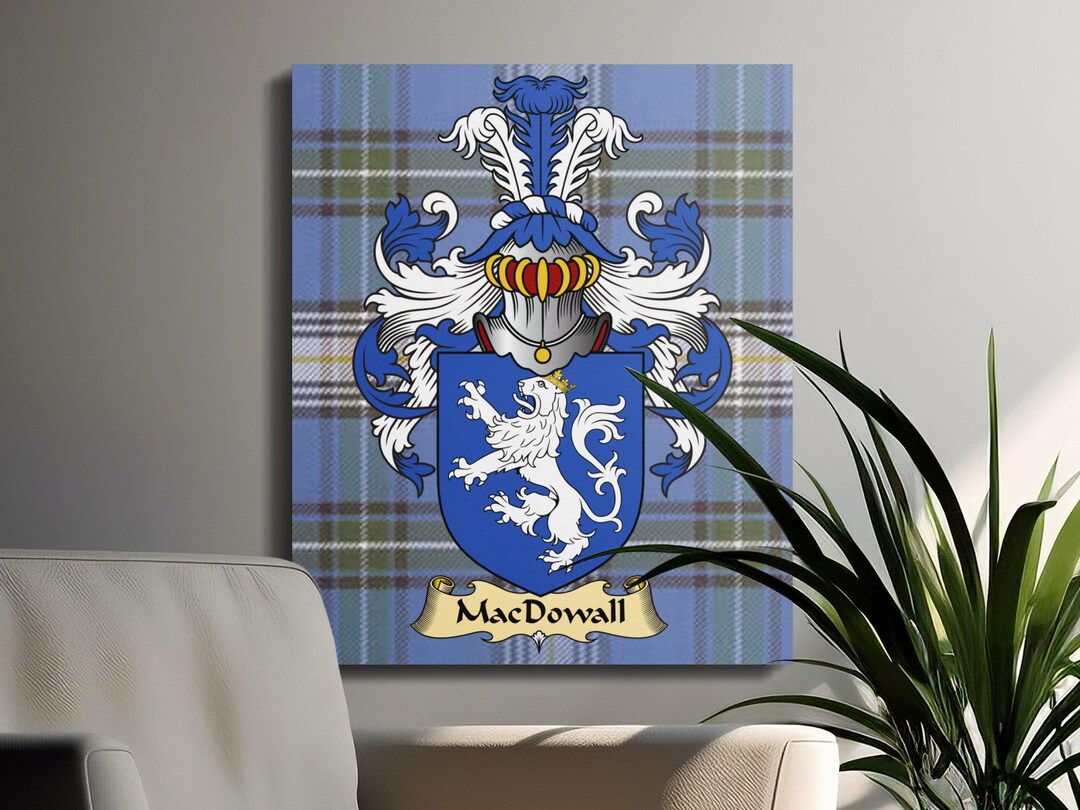 Macdowall Scottish Clan Tartan Background Canvas Wrap, Family Heritage ...