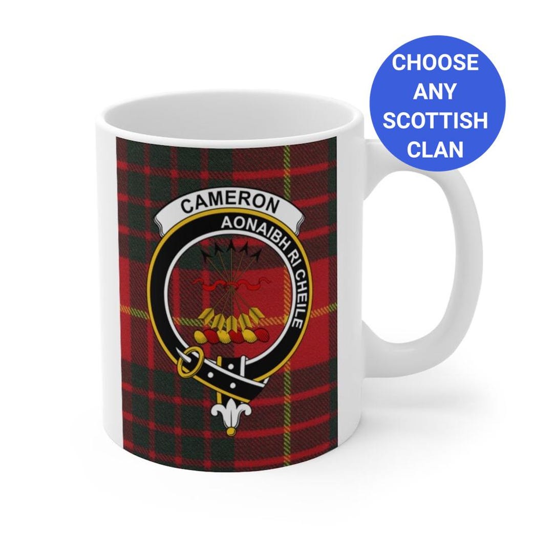 Cameron Scottish Clan Crest Tartan Mug, Cameron Clan Crest Mug ...