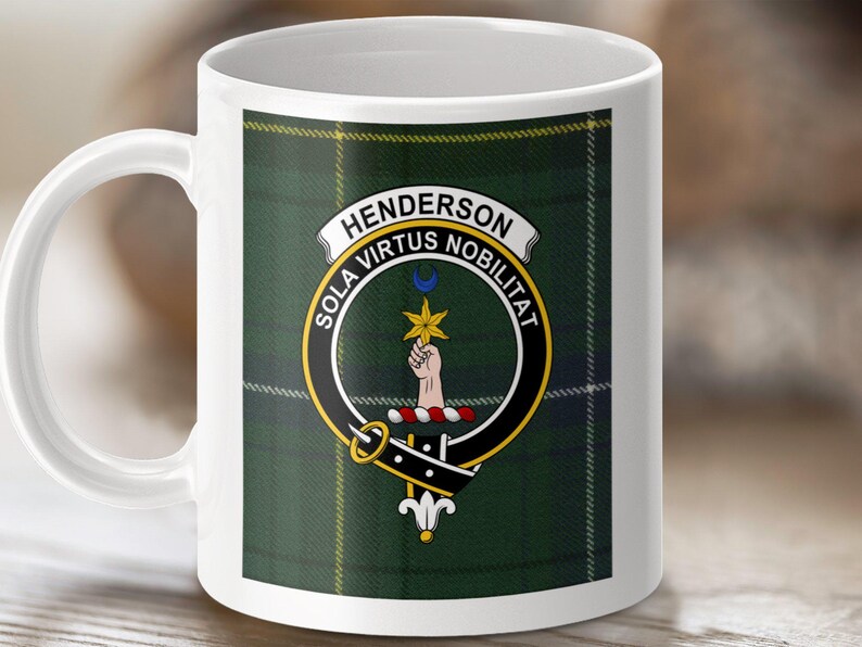 Henderson Scottish Clan Mug: Tartan Crest, Family Heritage Gift - Etsy