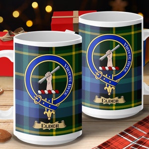 Scottish Clan Crest Mug, Highland Clan Crest Emblem, Tartan Mug With ...