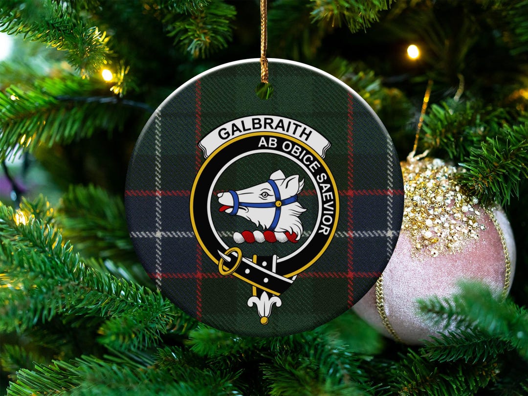 Galbraith Clan Crest Ceramic Ornament, Scottish Family Name Gift ...