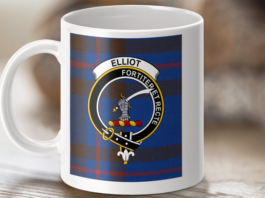Scottish Clan Crest Mug, Elliot Clan Emblem Mug, Fortiter Et Recte Clan ...