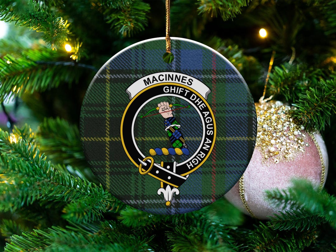 Macinnes Clan Crest Ornament, Scottish Family Badge Ceramic Ornament ...