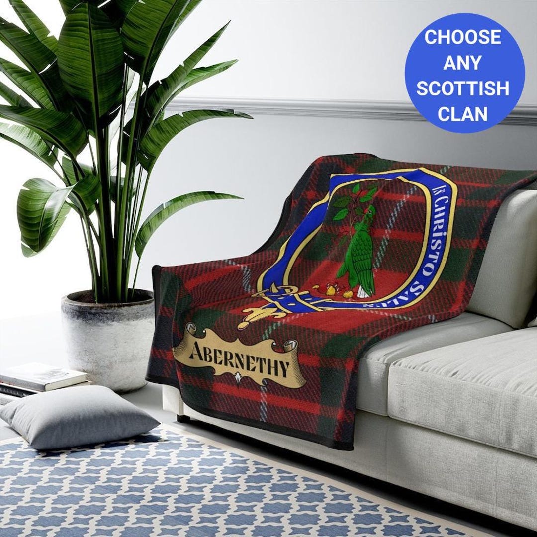 Clan Abernethy Scottish Velveteen Plush Blanket, Scottish Clan Gift ...