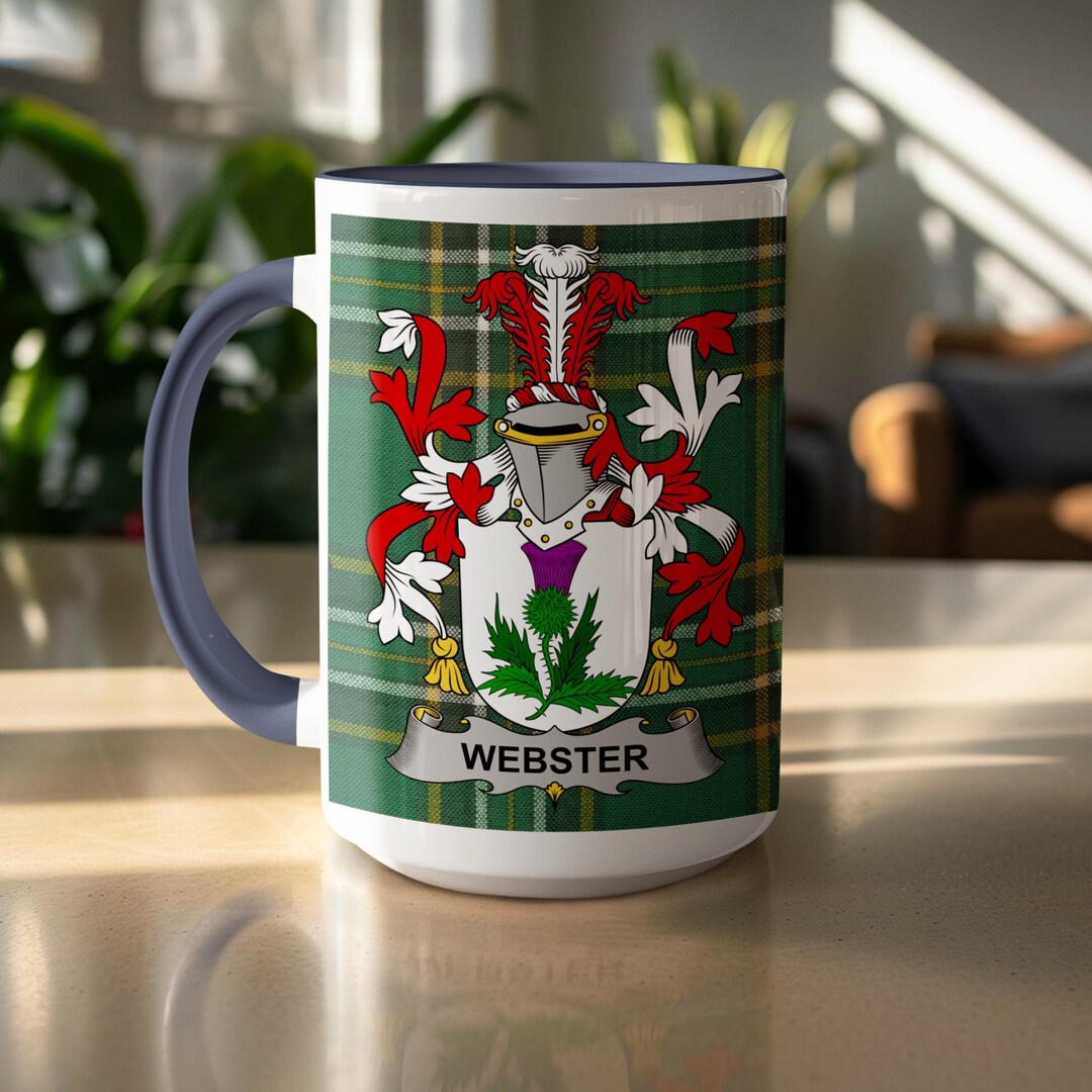 Webster Irish Coat of Arms Mug, Scottish Tartan, Family Crest, Heraldry ...