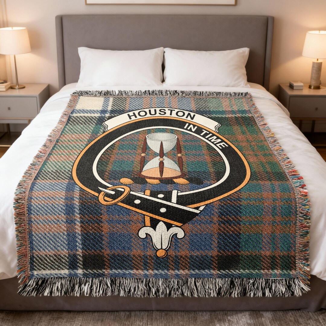 Houston Clan Tartan Woven Blanket, Scottish Family Heritage, Warmth ...