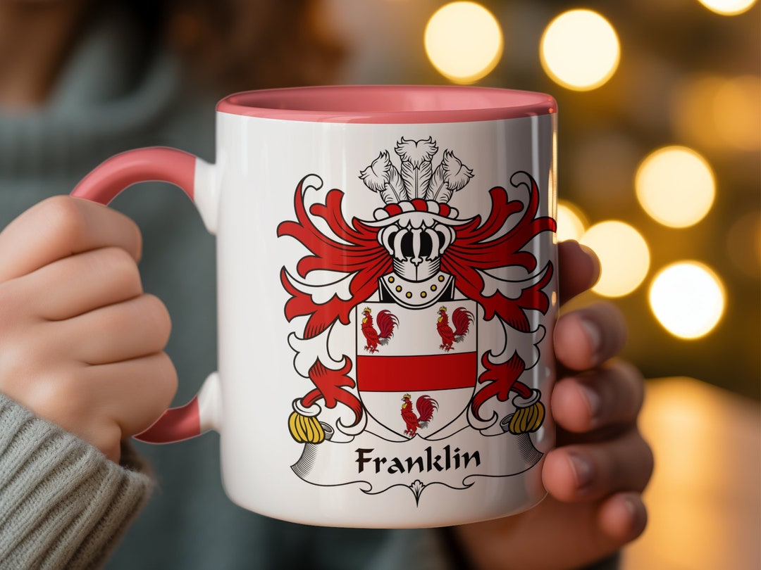 Personalized Franklin Surname Coat of Arms Mug, Custom Welsh Heritage ...