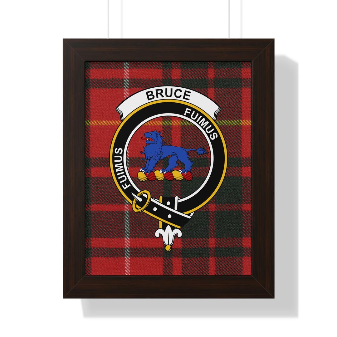 Scottish Clan Bruce Crest on Tartan Background, Historical Clan Poster ...