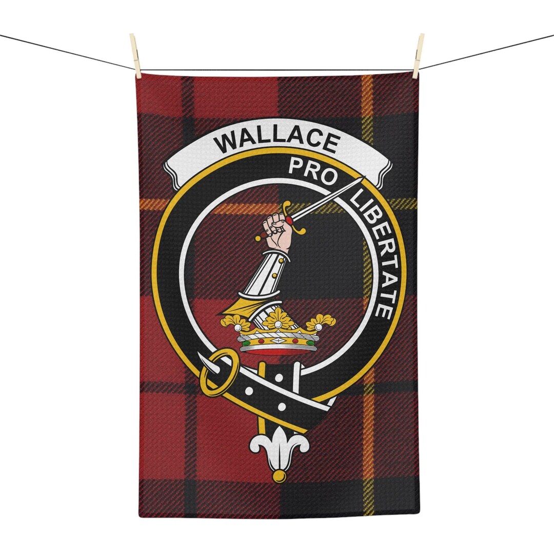 Wallace Scottish Clan Tea Towel, Clan Crest Wall Decor, Wallace Pro ...