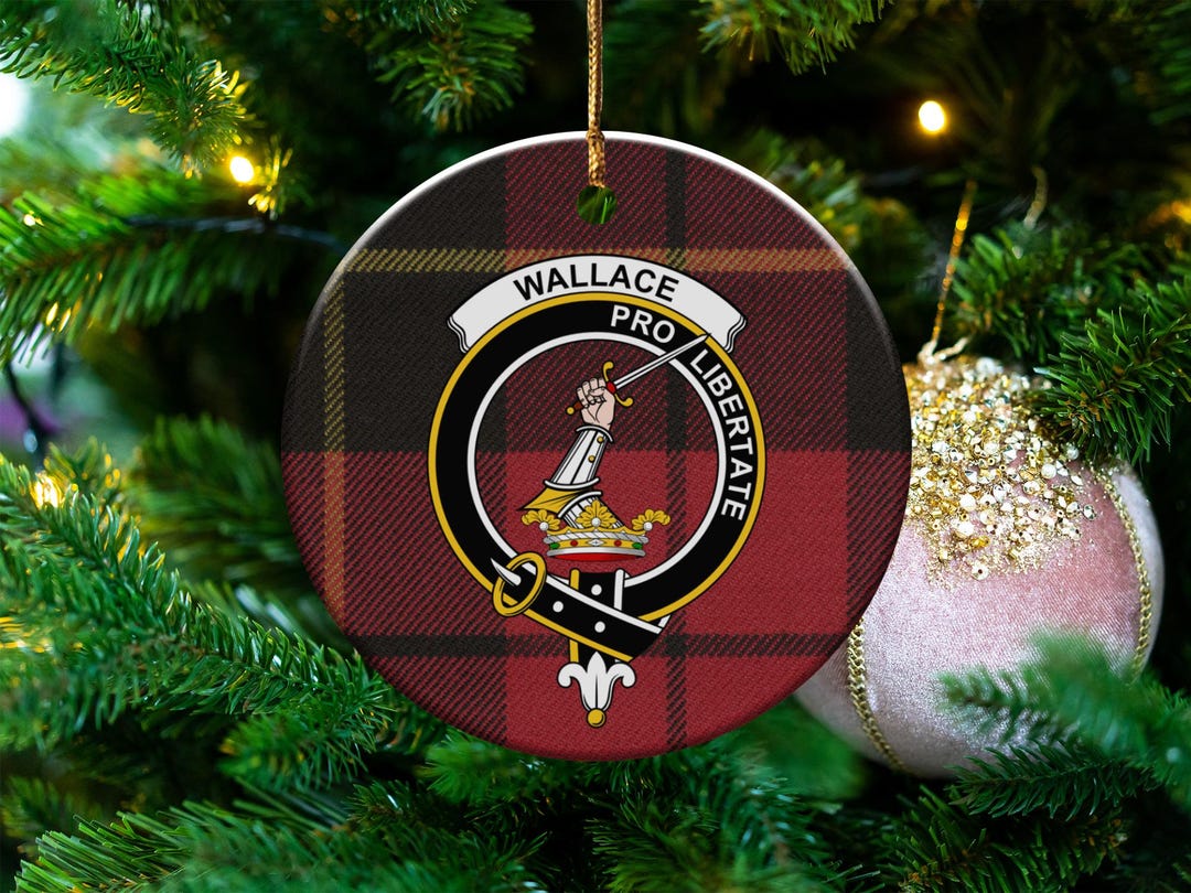 Wallace Clan Crest Ceramic Ornament, Scottish Gift, Family Heritage ...
