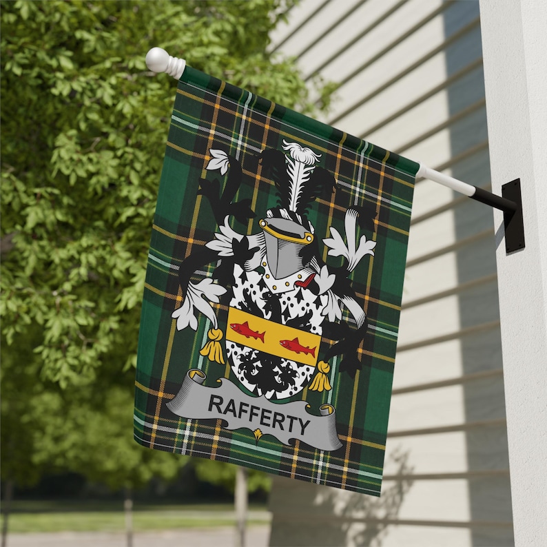 Rafferty Irish Heritage Flag, Family Name Banner, Irish National Tartan ...