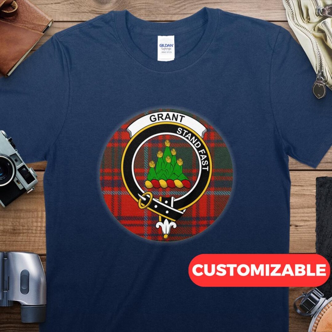 Grant Clan Crest T-shirt, Scottish Clan Tartan, Stand Fast Motto ...