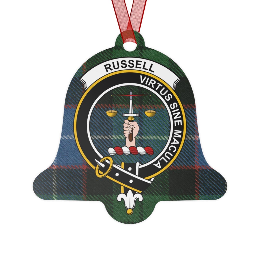 Russell Clan Scottish Bell Shaped Ornament Double Sided Print Plaid ...