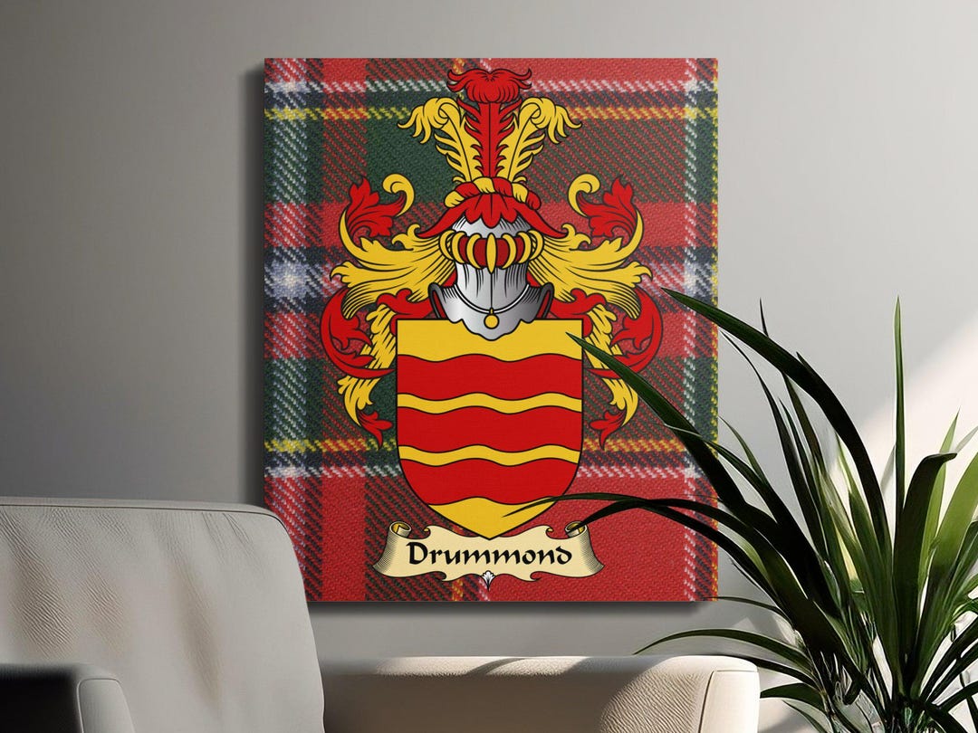 Drummond Scottish Clan Tartan Canvas, Family Crest on Plaid, Historical ...