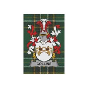 Collins Coat of Arms Irish Garden & House Banner, Irish Tartan Flag ...