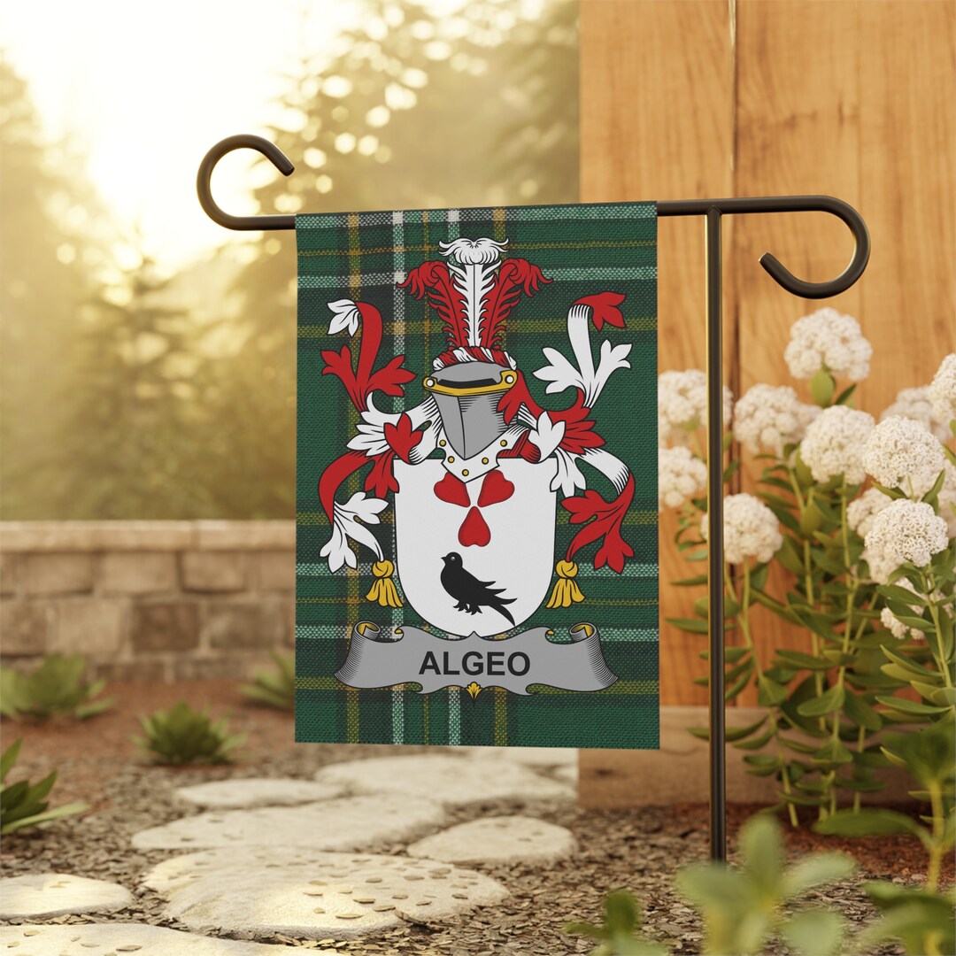 Algeo Coat of Arms Irish Garden Flag, Irish Tartan Banner, Irish Family ...