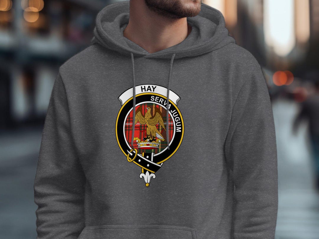 Hay Clan Crest Hoodie, Scottish Clan Hay Family Apparel, Hay Tartan ...