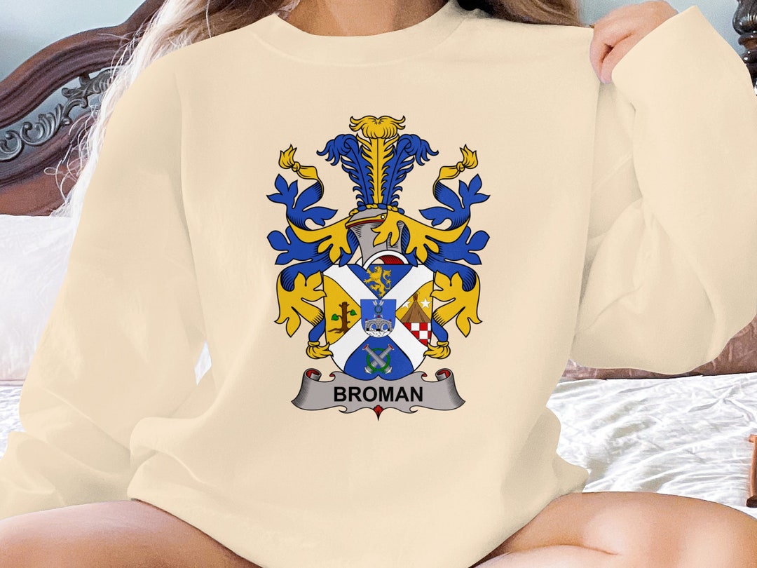 Unisex Broman Family Crest T-shirt, Swedish Heraldry Hoodie, Coat of Arms Sweatshirt, Custom ...