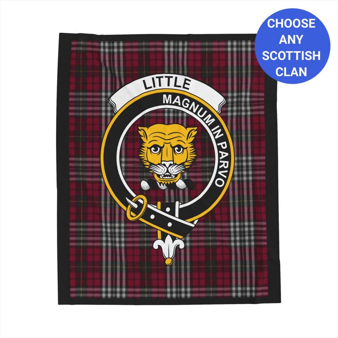 Little Clan Crest Tartan Blanket, Scottish Clan Crest Blanket, Family ...