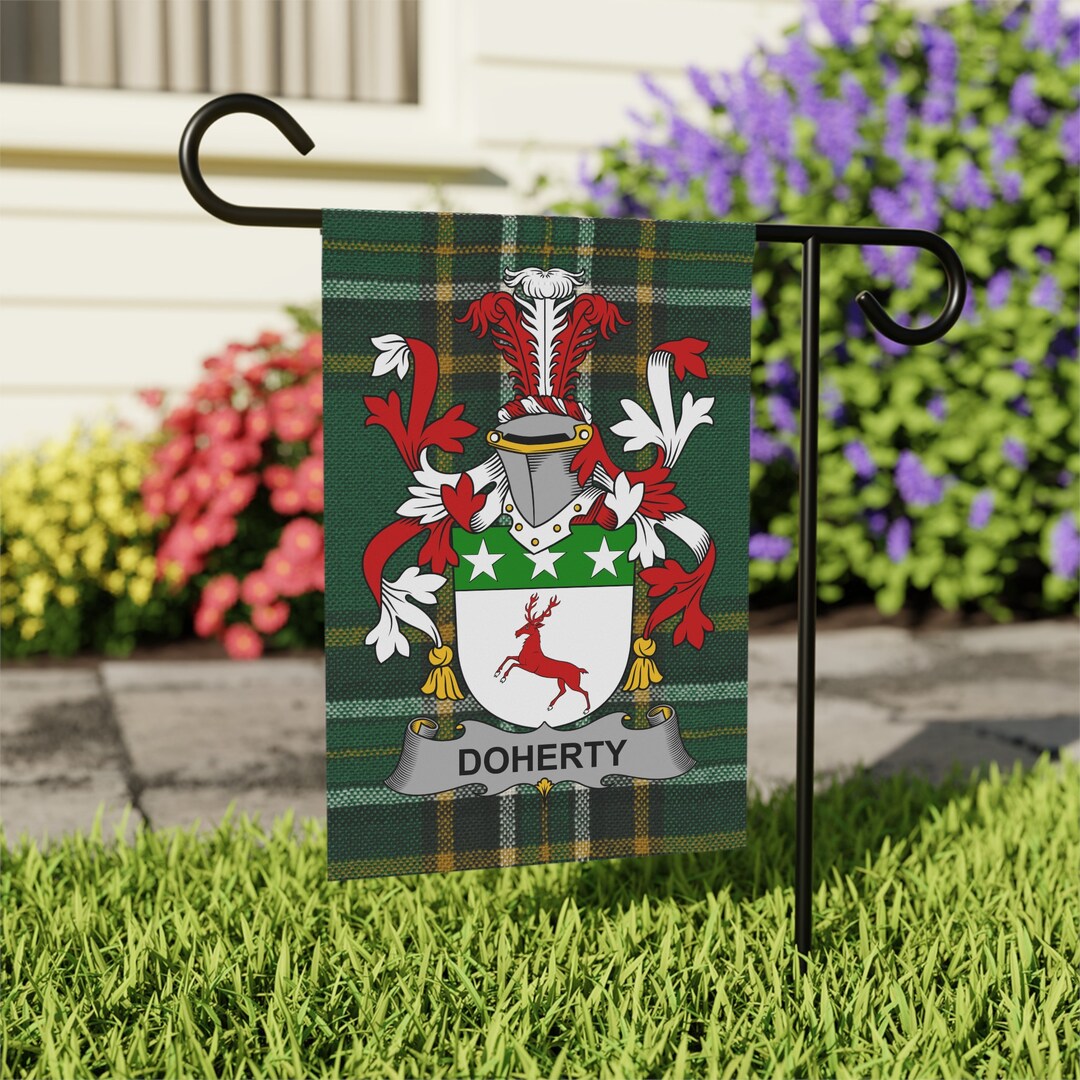 Doherty Coat of Arms Irish Garden & House Banner, Irish Tartan Flag ...