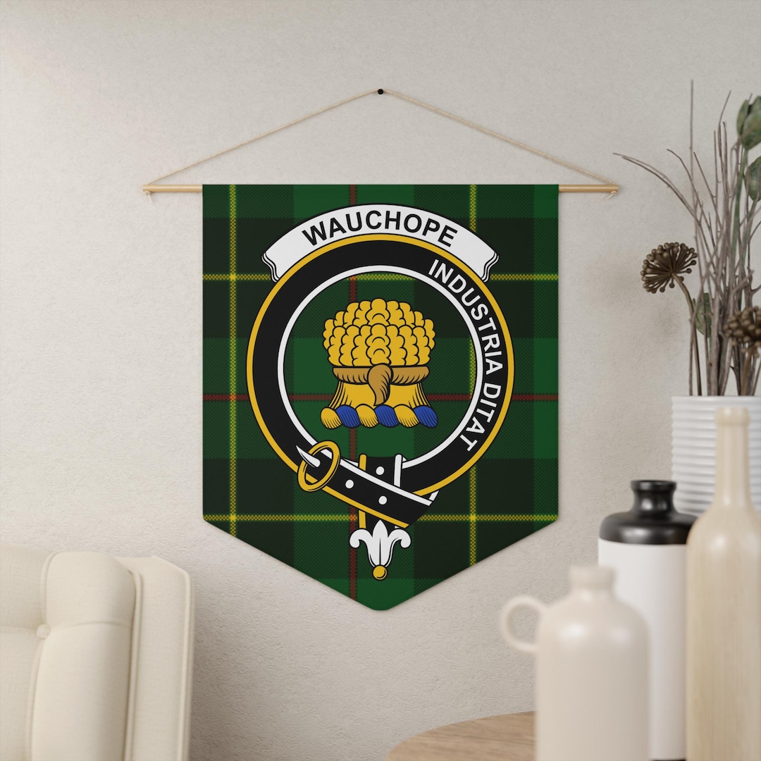 Wauchope Clan Crest Tartan Pennant: Scottish Family Heritage ...