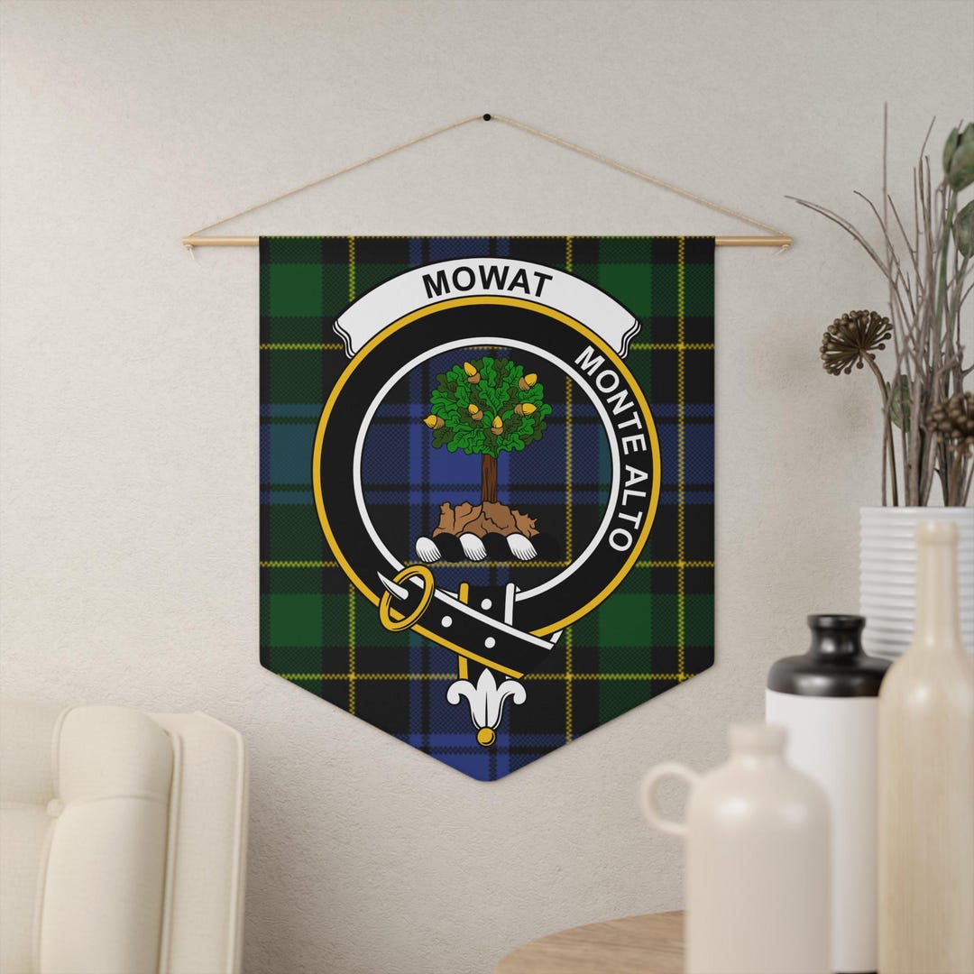 Mowat Clan Crest Tartan Pennant: Scottish Heritage, Family Pride ...