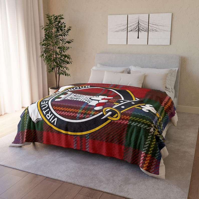 Maclean Scottish Clan Crest Tartan Blanket, Heritage Throw - Etsy