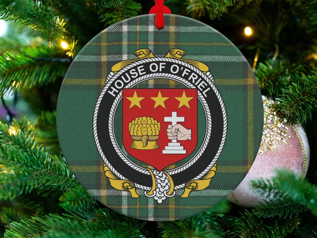 O'friel Irish Surname Coat of Arms Christmas Ornament Irish Tartan ...