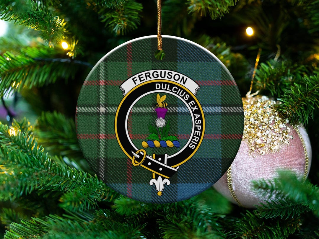 Ferguson Clan Tartan Ceramic Ornament, Scottish Family Crest Holiday ...