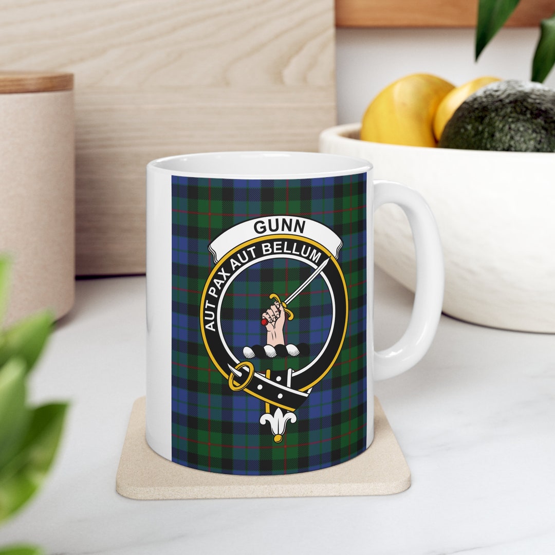 Clan Gunn Scottish Mug, Gunn Clan Tartan Mug, Clan Gunn Crest Mug, Gunn ...