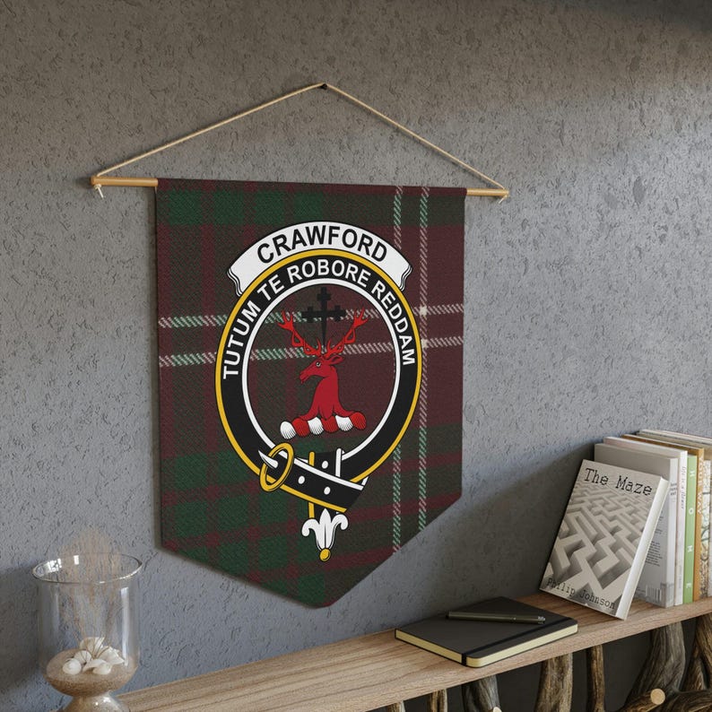Personalized Scottish Clan Crest Wall Pennant: Custom Family Insignia ...