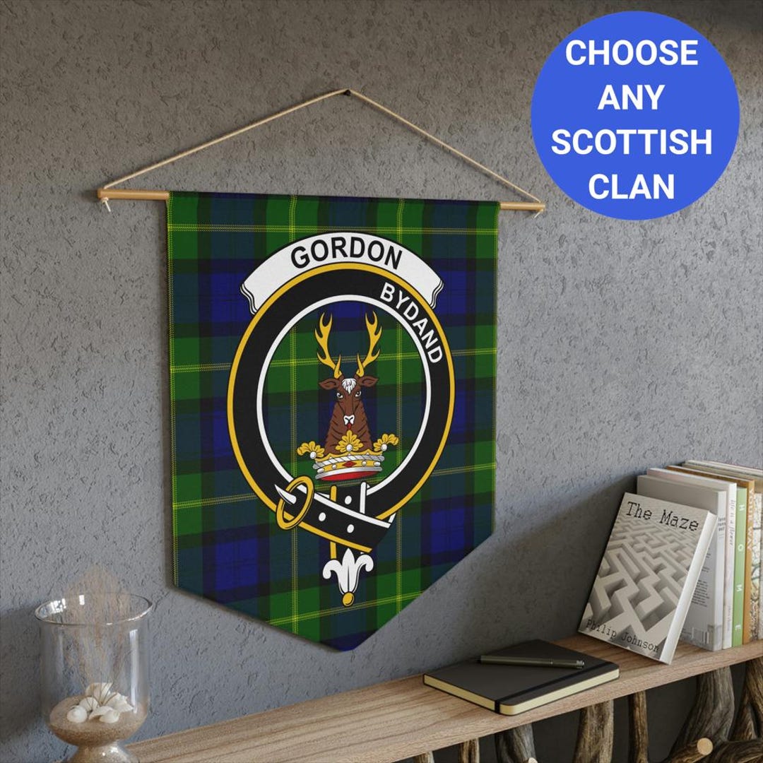 Clan Gordon Coat of Arms Wall Pennant: Scottish Heritage Decor (18" × ...