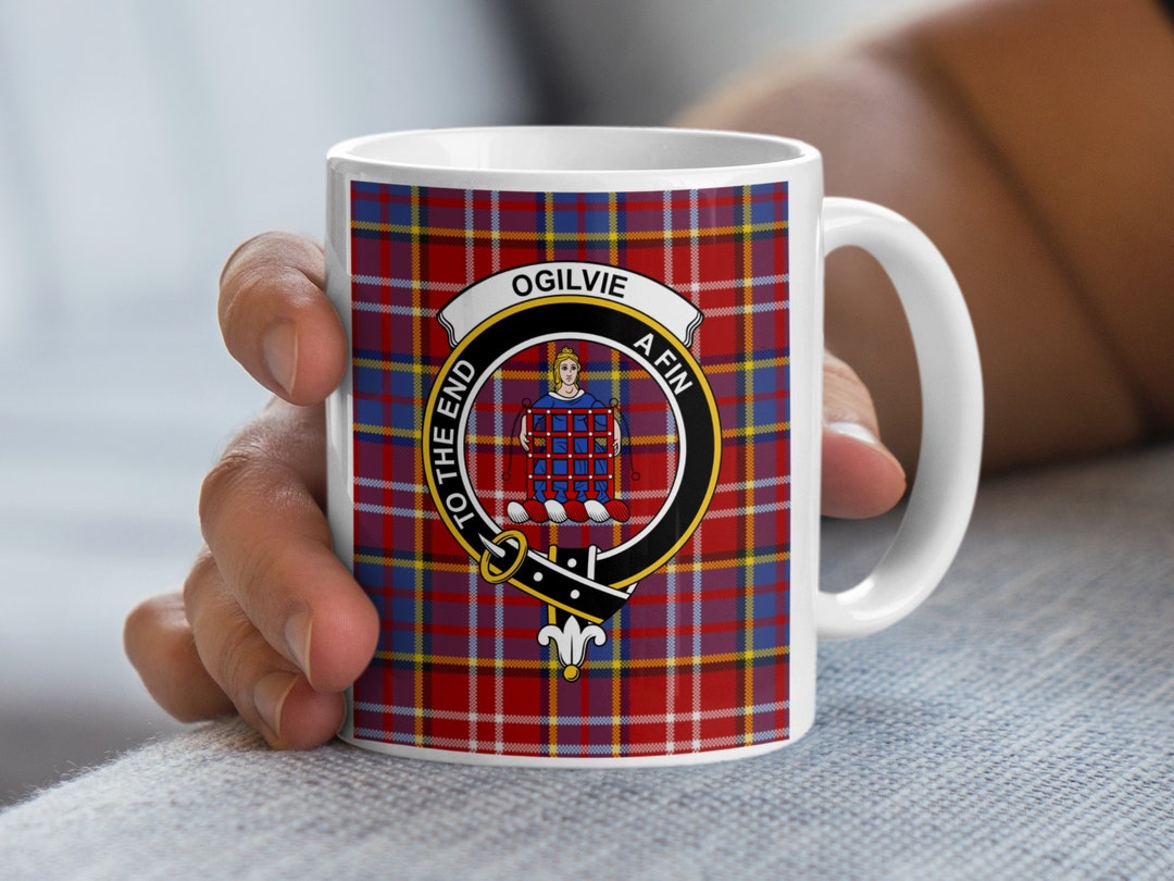 Scottish Clan Crest Tartan Mug, Ogilvie Modern Tartan Design, Family ...
