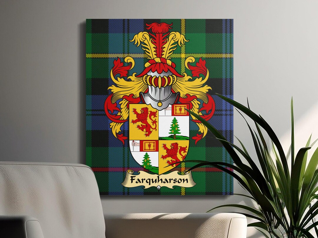 Farquharson Clan Tartan Canvas Wrap, Scottish Heritage Wall Art, Family ...