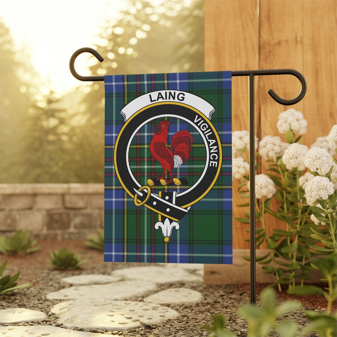 Liang Clan Scottish Tartan Garden Banner, Laing Family Crest Scotland ...