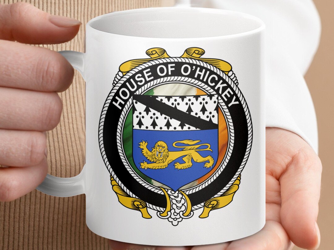 O'hickey Irish Coat of Arms Mug, O'hickey Ancestry Lineage Mug, O ...