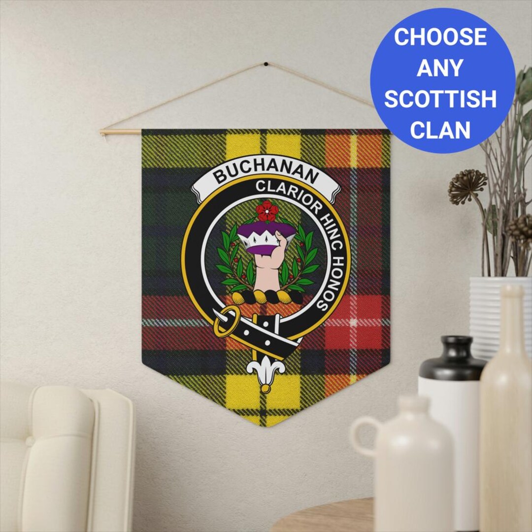 Buchanan Scottish Clan Wall Pennant, Traditional Tartan Banner, Clan ...