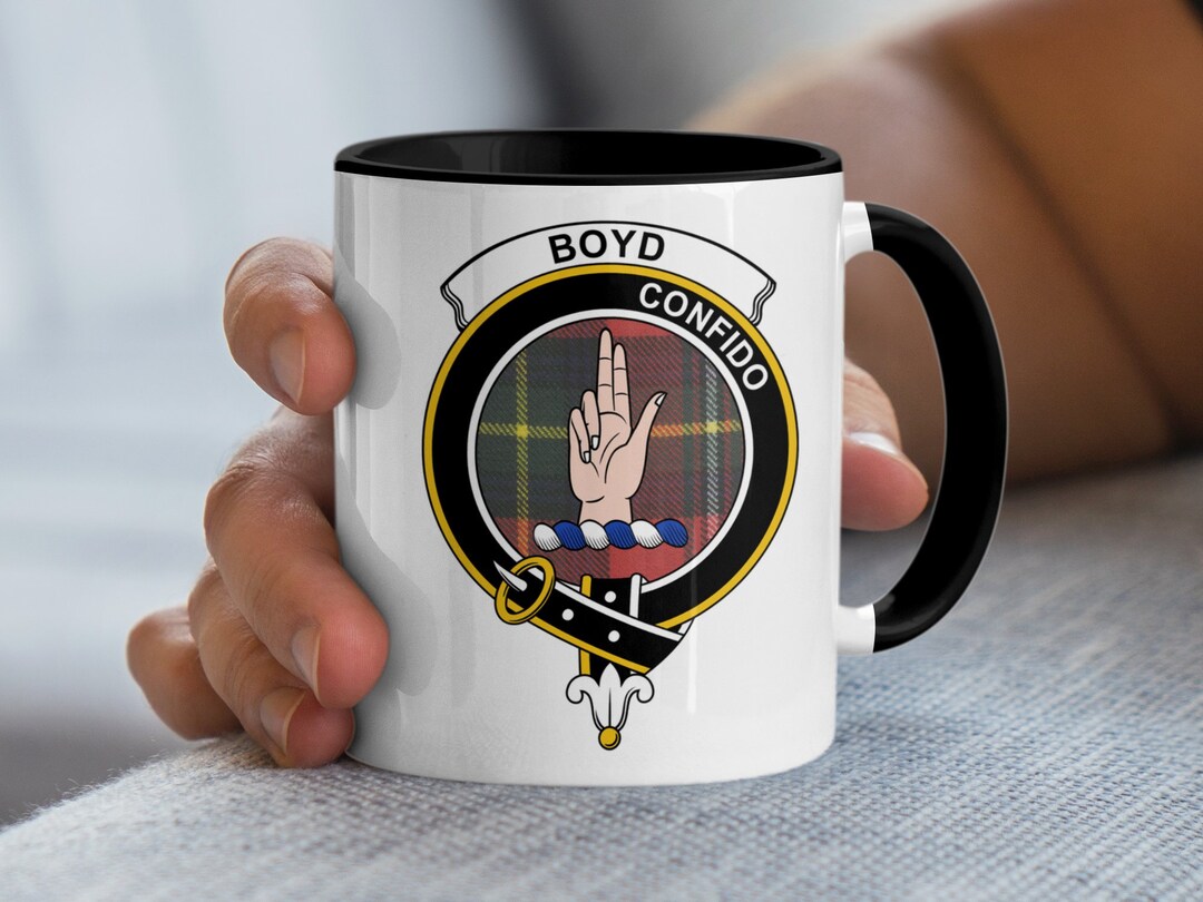 Boyd Clan Crest Mug, Scottish Clan Tartan Mug, Custom Scottish Clan Mug ...